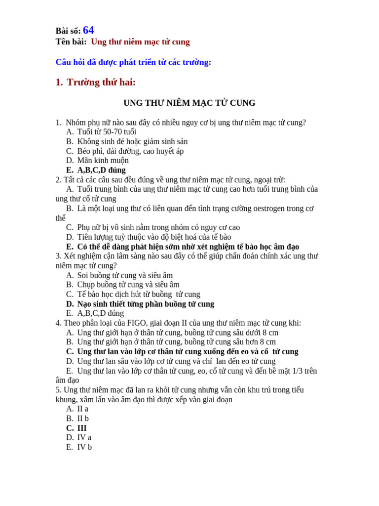 Ung Thu Niem Mac Tu Cung | PDF