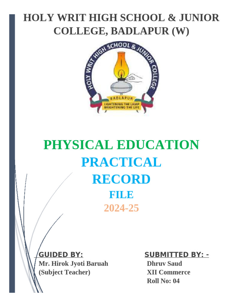 XII Commerce PE Practical Record | PDF