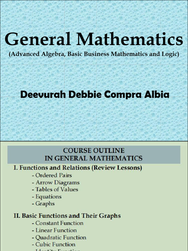 General Mathematics - CSTR | PDF | Function (Mathematics) | Set (Mathematics)