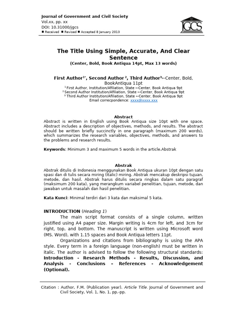 Guidelines for Writing Abstracts | PDF | Citation | Note (Typography)