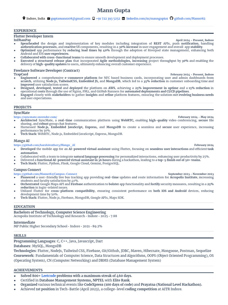 Mann Gupta.pdf | PDF | Mobile App | Computing