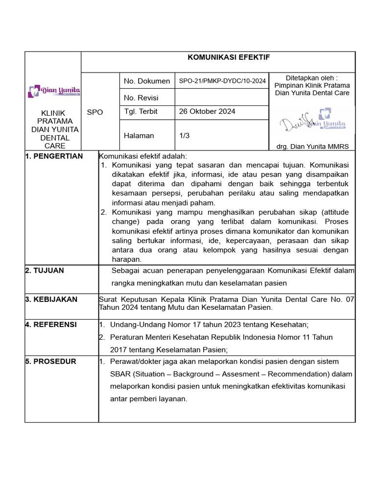 Spo Komunikasi Efektif Dydc | PDF