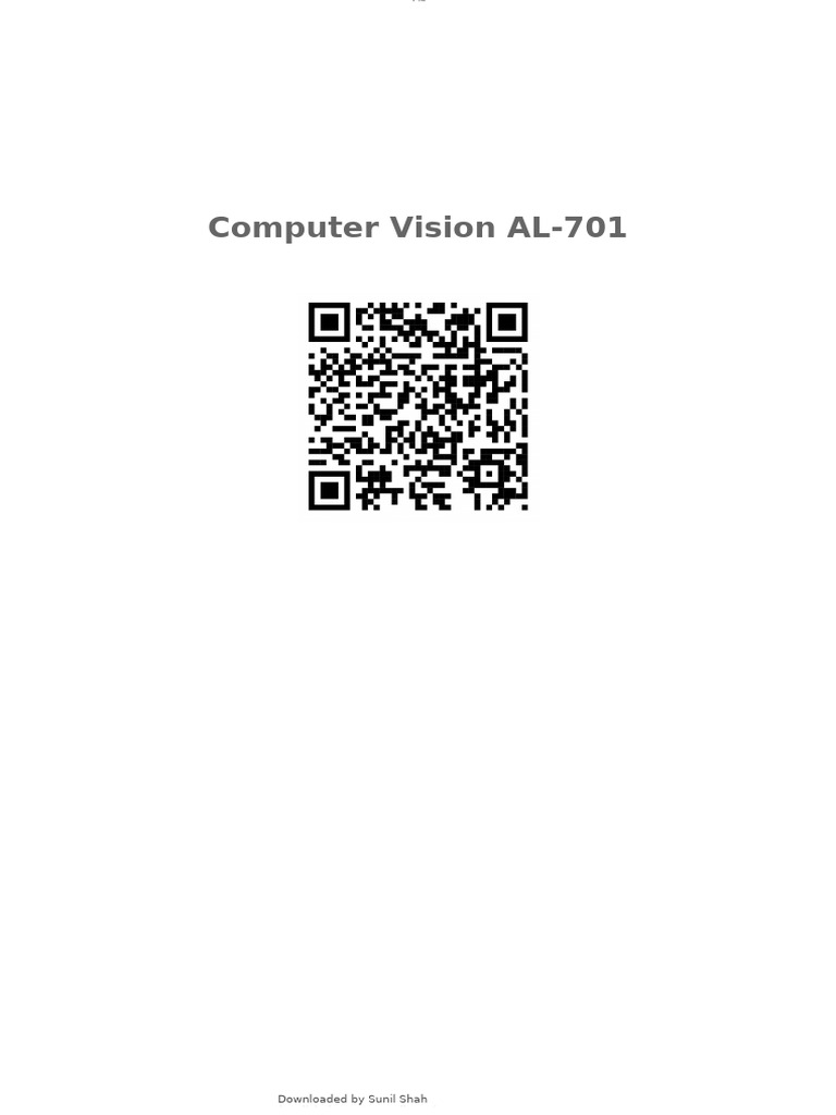 computer-vision-al-701 | PDF | Computer Vision | Rgb Color Model