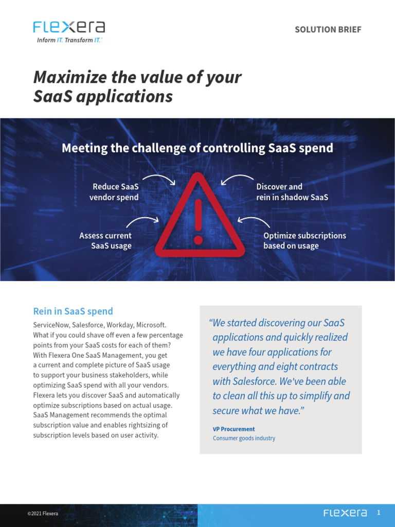 Flexera One SaaS Management Solution Brief | PDF | Software As A ...