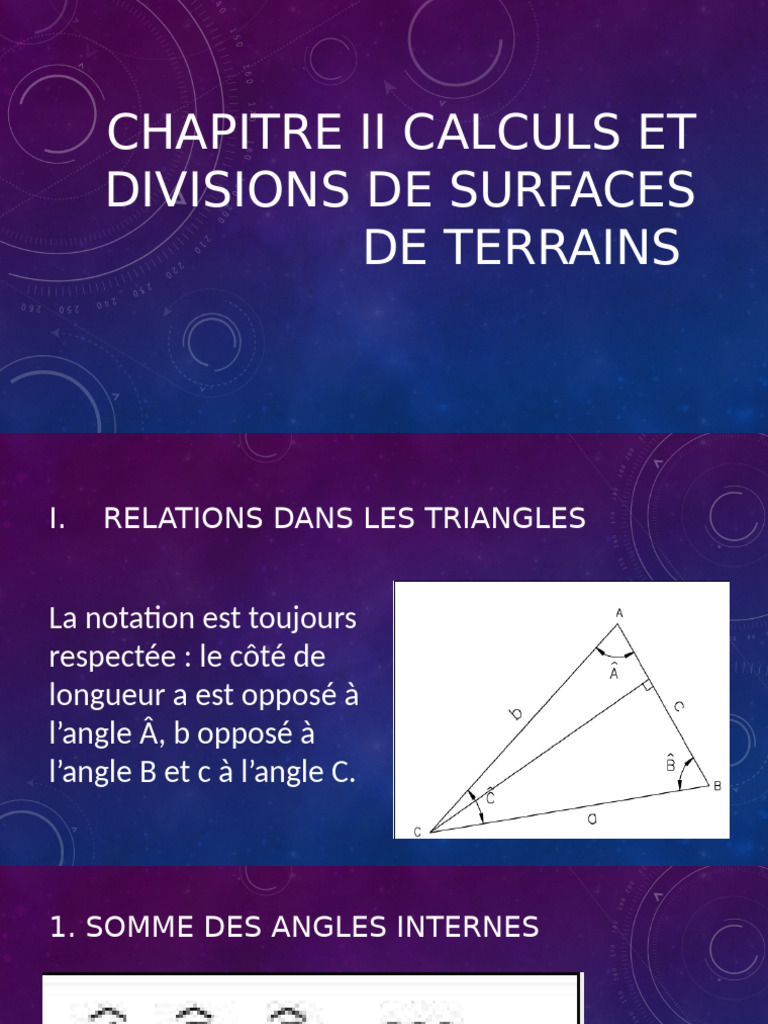Chapitre II Calculs Et Divisions de Surfaces de.pptx 2024-2025 | PDF ...