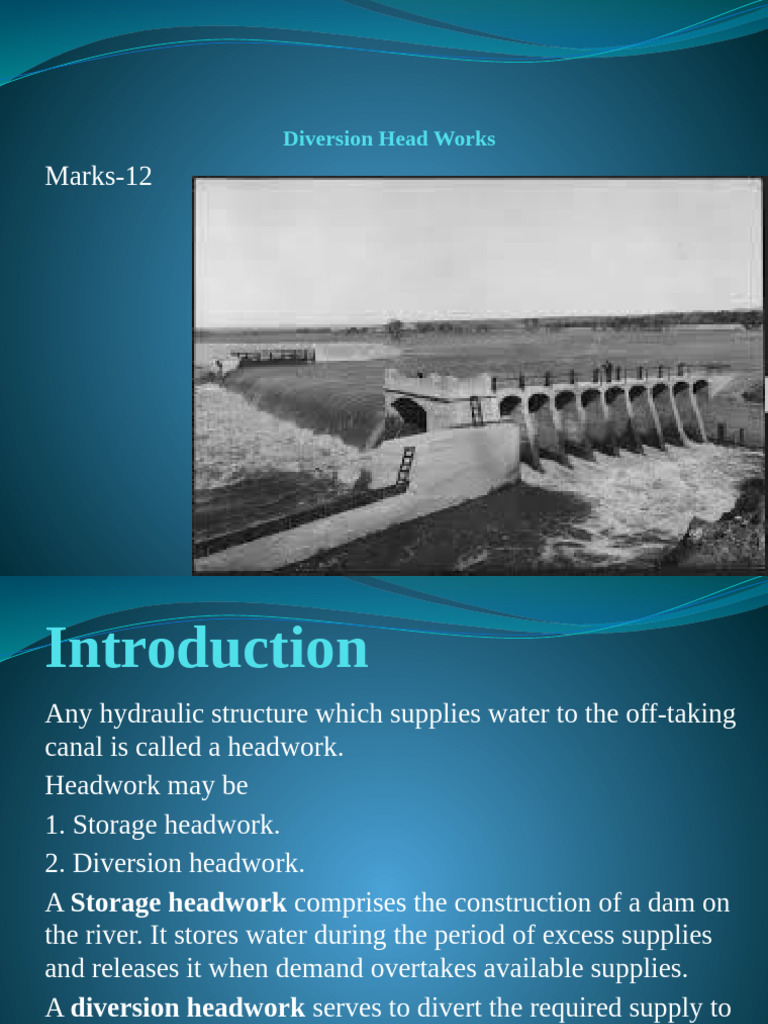 Chapter No-5-Diversion Head Works | PDF | Dam | River