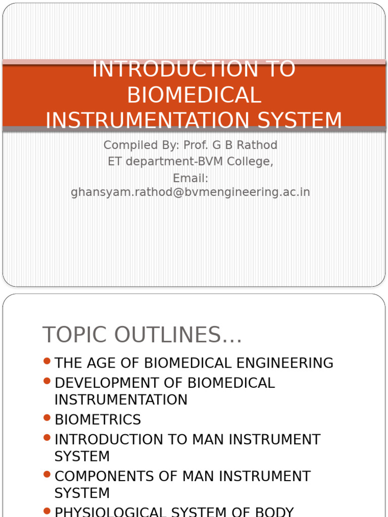 Introduction To Biomedical Instrumentation | PDF | Instrumentation ...