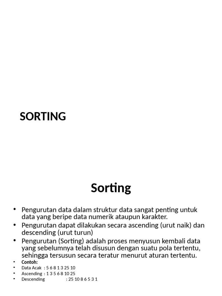 Materi 8 - Sorting | PDF