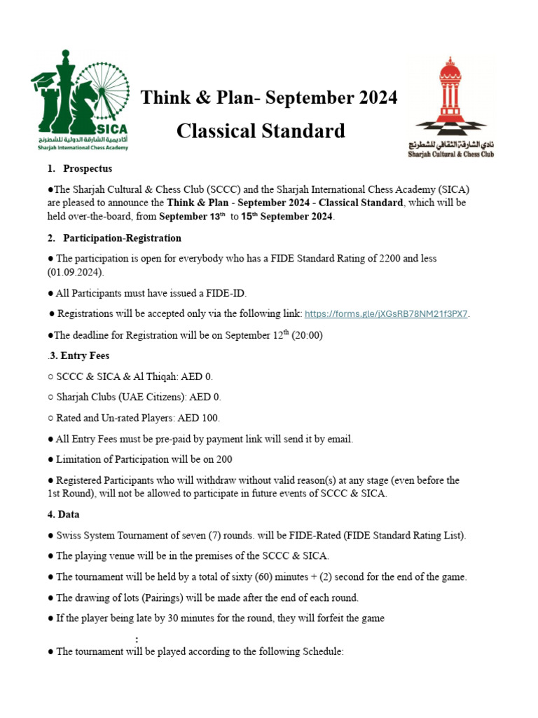 Think& Plan Sep 2024 | PDF | Sports Competitions | Chess
