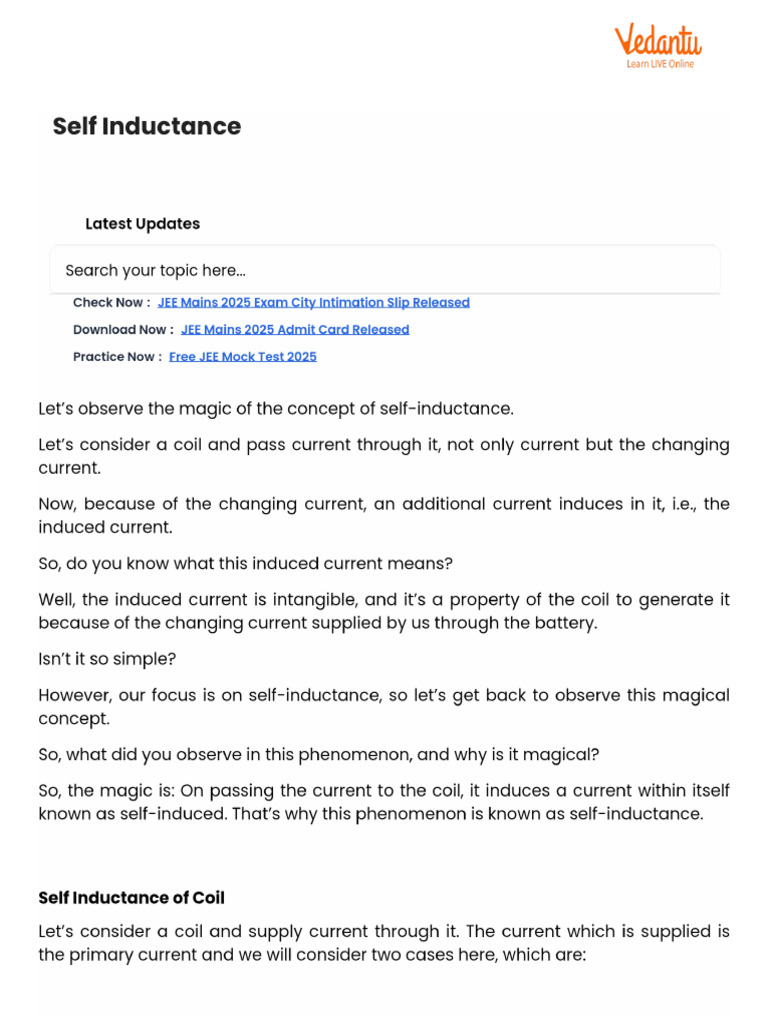 Self Inductance | PDF