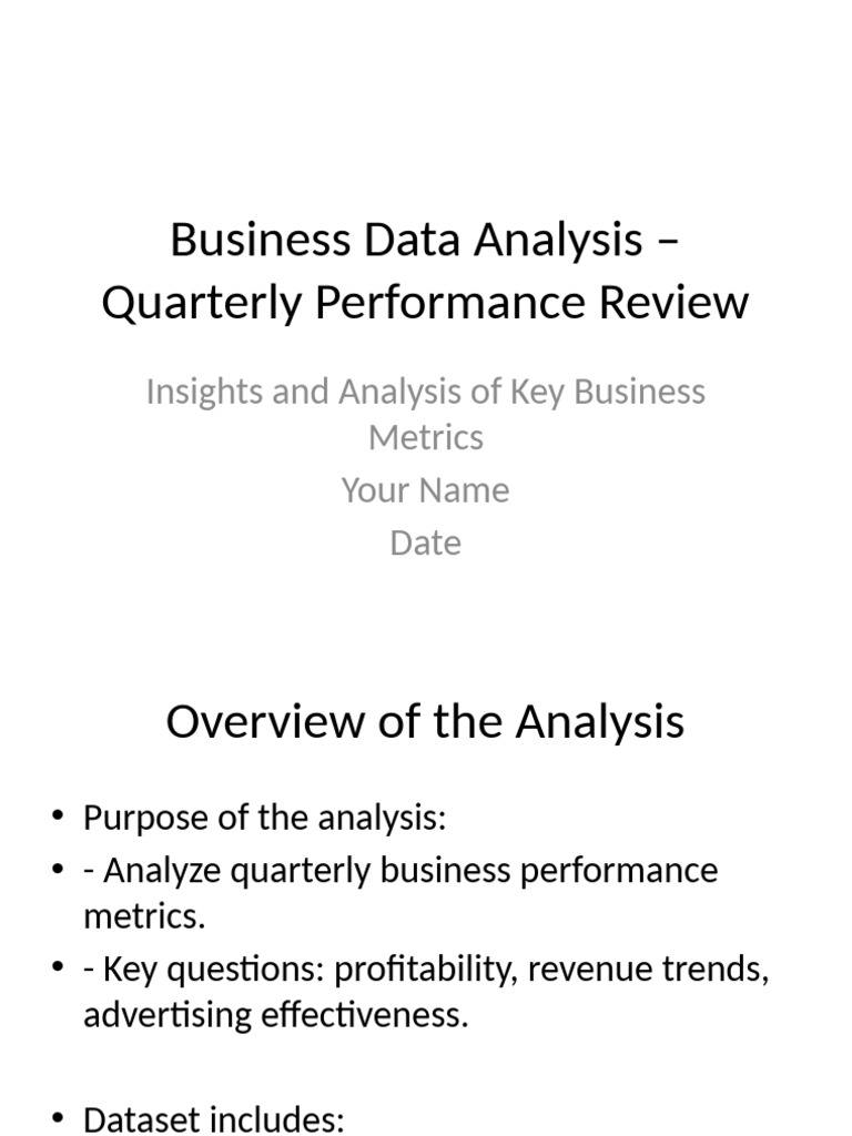 Business Data Analysis Presentation | PDF