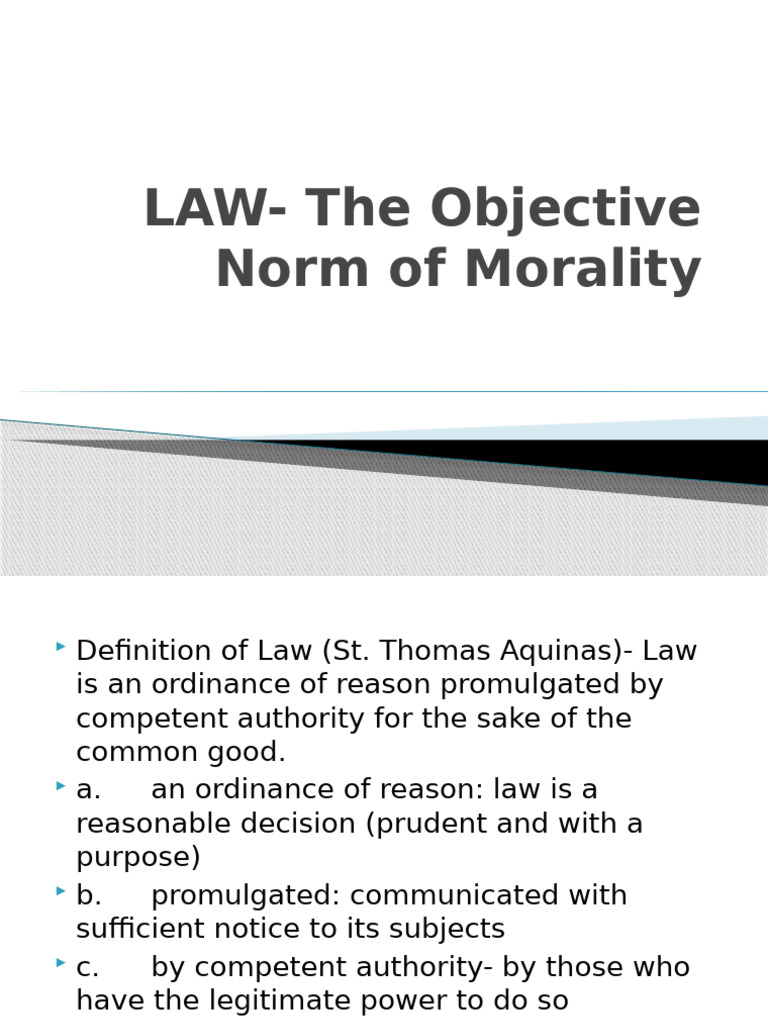 LAW The Objective Norm of Morality | PDF | Natural Law | Morality