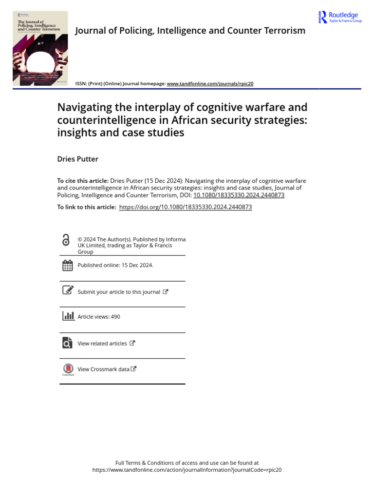 Navigating The Interplay of Cognitive Warfare and Counterintelligence ...