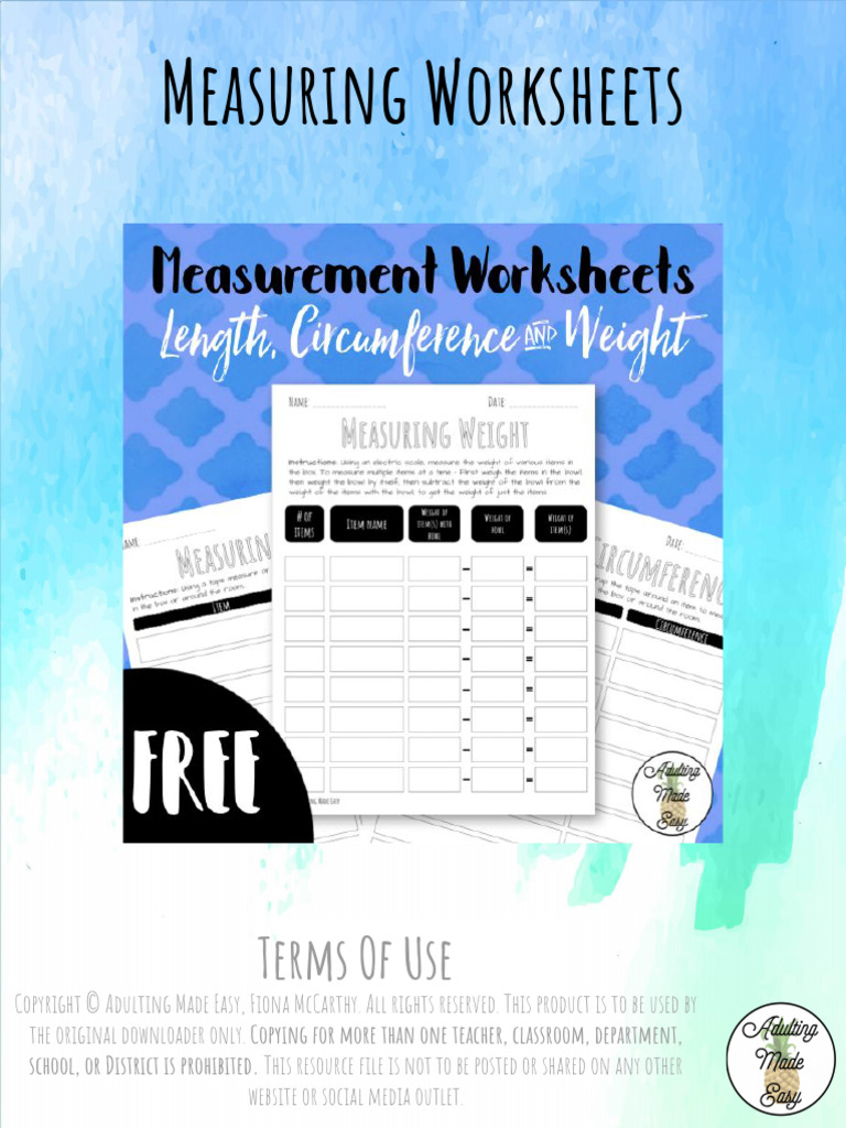 FREEMeasurementWorksheets 1 | PDF