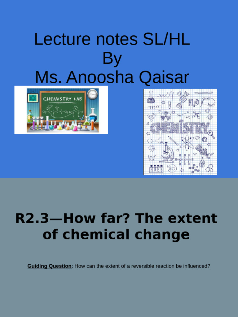 Reactivity 2.3. SL How Far - The Extent of Chemical Change | PDF ...