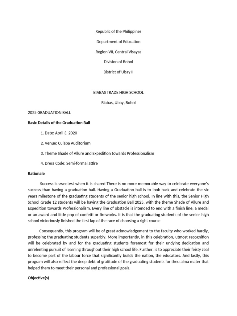 GRADUATION BALL | PDF