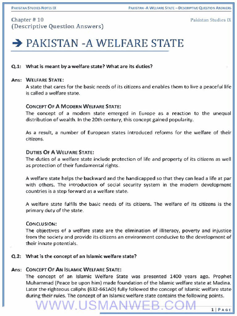 9th Pakistan Studies Sindh Board Ch 10 Notes Pdf