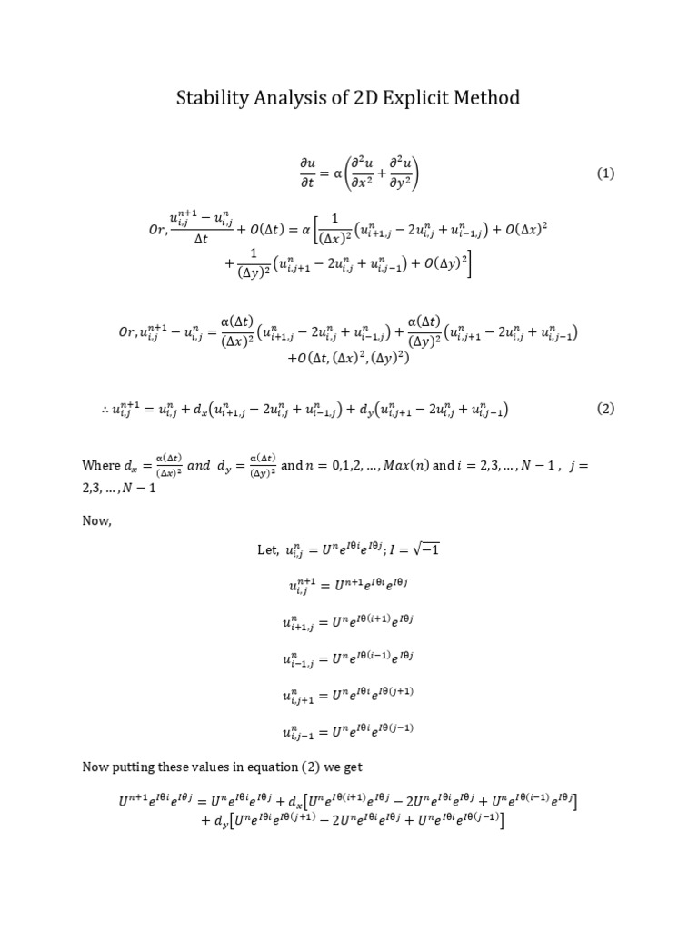 2021 - Chapter 3a - Parabolic Stability Analysis 2D | PDF | Applied ...