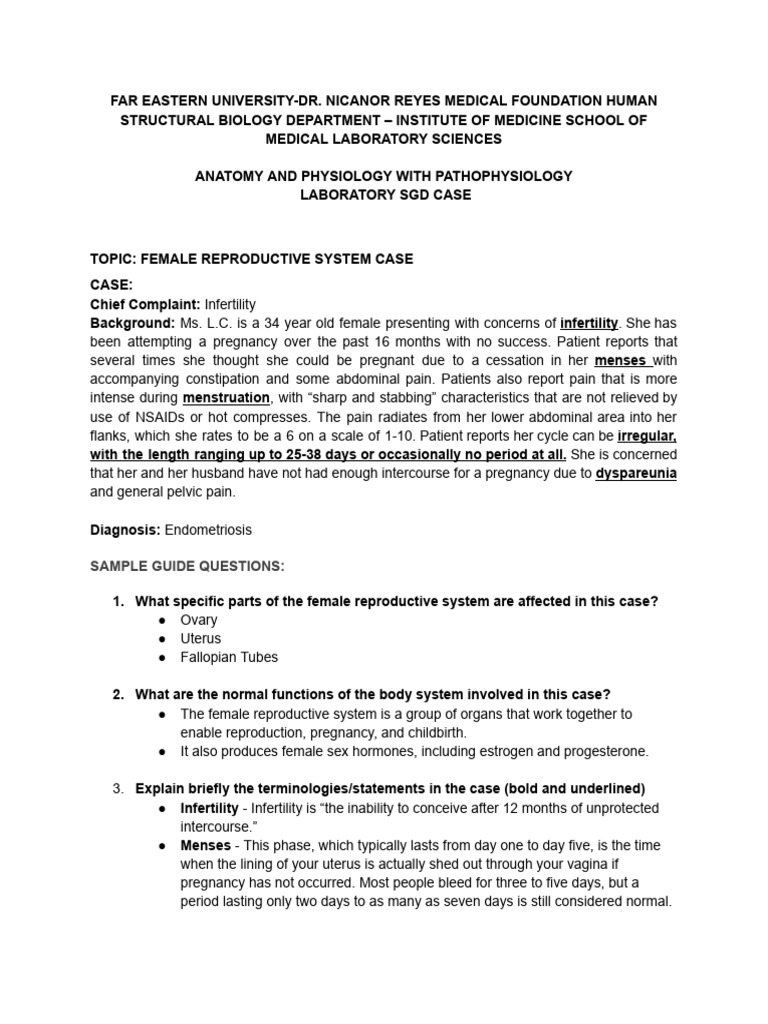 Endometriosis Case Study: Infertility Insights | PDF | Menstrual Cycle ...