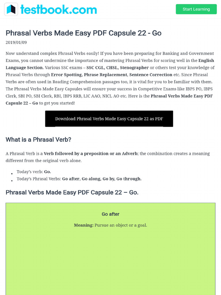 Phrasal Verbs Made Easy PDF Capsule 22 | PDF