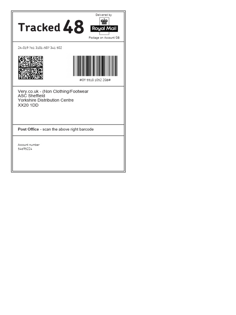 Tracked Returns Label OT551810522GB | PDF