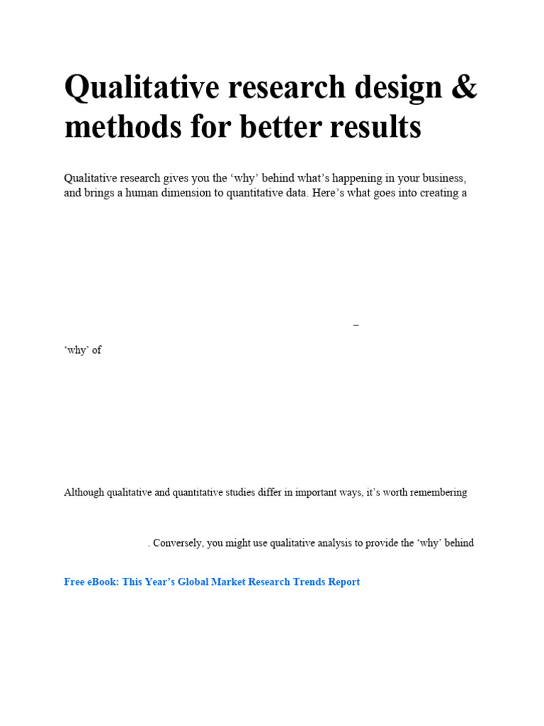 Qualitative Research Design | PDF | Qualitative Research | Focus Group