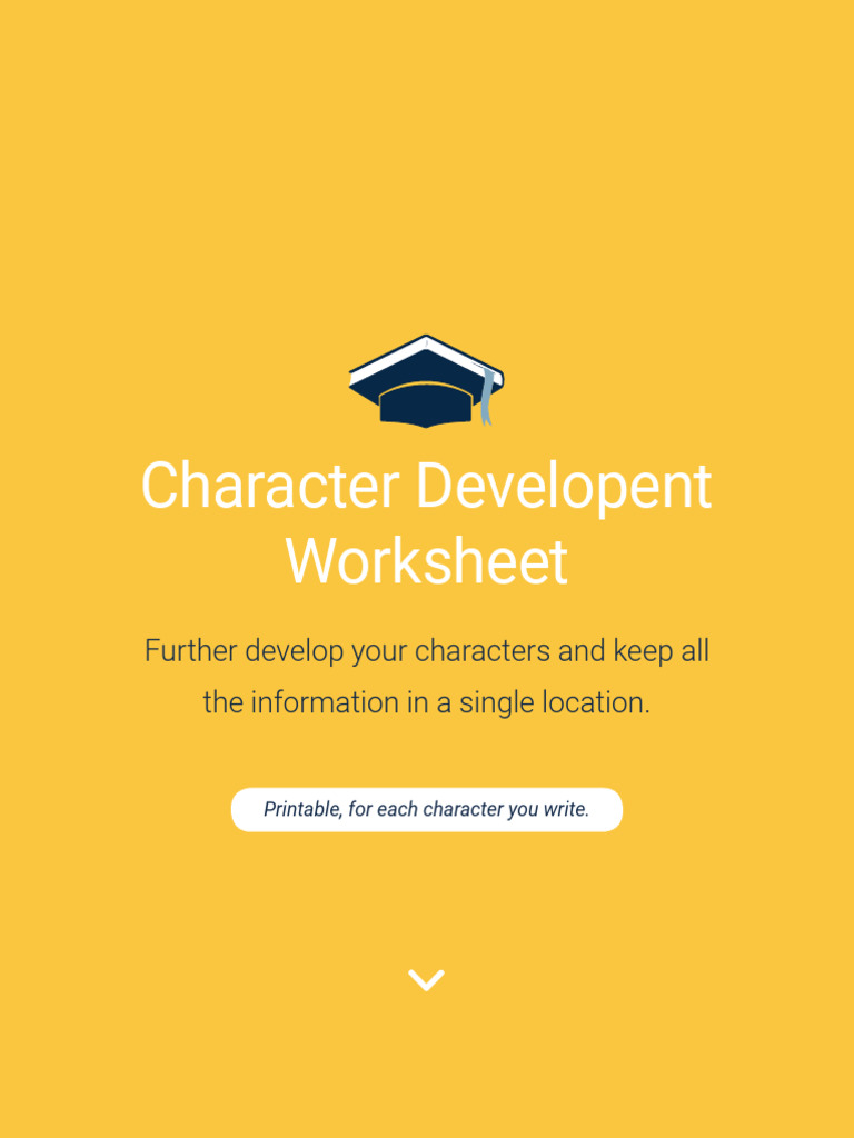 Character Development Worksheet Template | PDF | Psychology ...