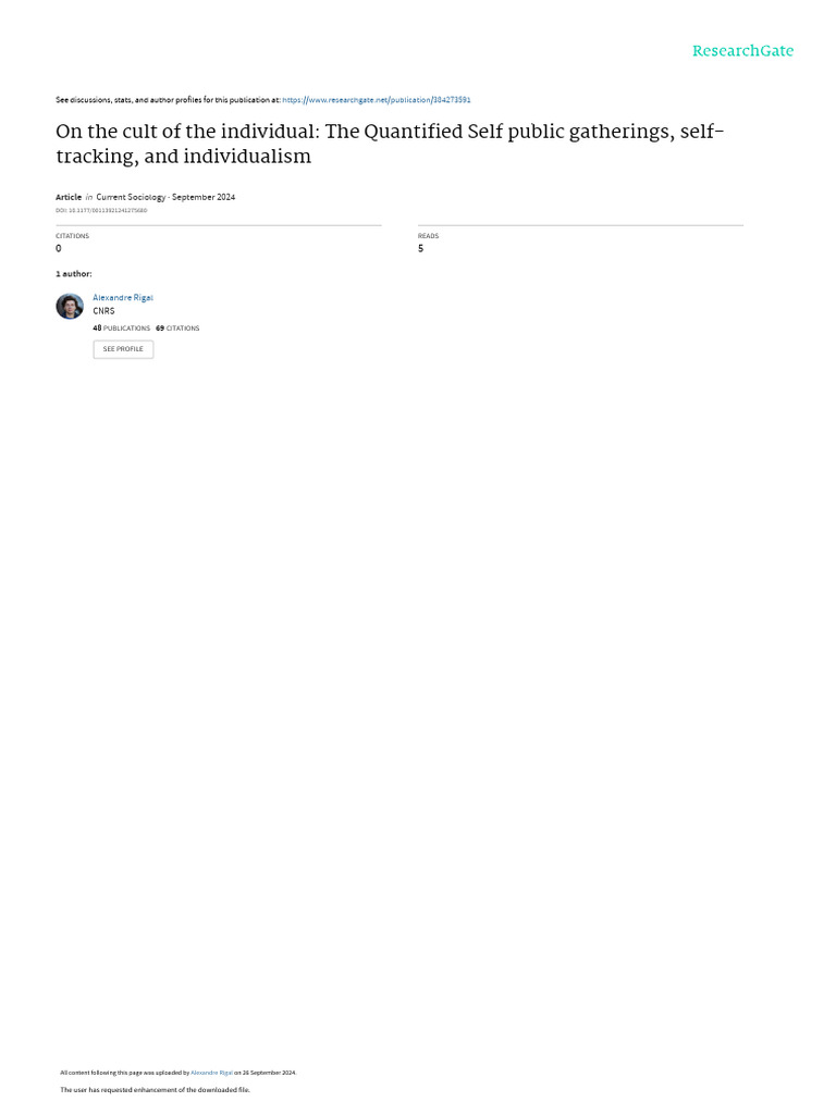 On The Cult of The Individual: The Quantified Self Public Gatherings ...