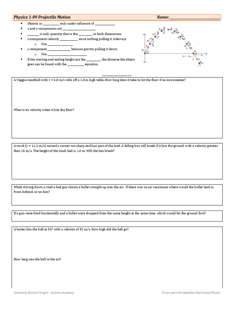 Projectile Motion | PDF | Projectiles | Mechanics