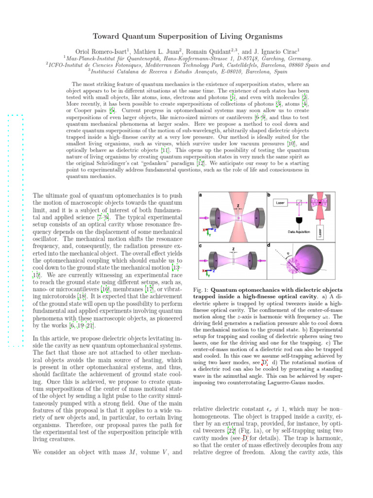 Bioquantum Superposition | PDF | Physics | Applied And Interdisciplinary Physics