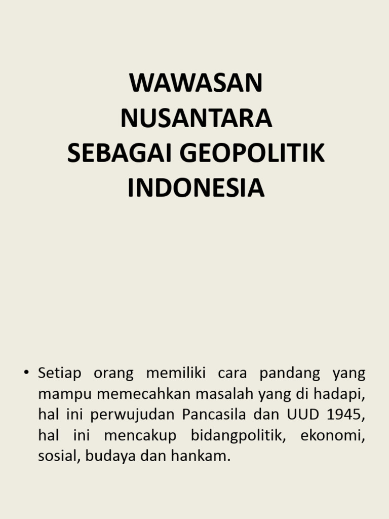 6 Bahan - Wawasan Nusantara Sebagai Geopolitik Indonesia | PDF