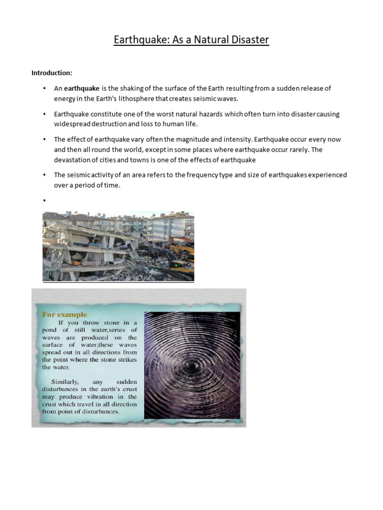 Earthquake Disaster Management | PDF
