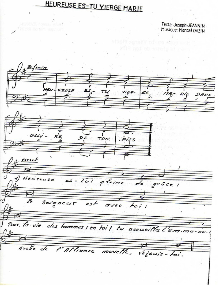 Heureuse Es Tu Vierge Marie | PDF
