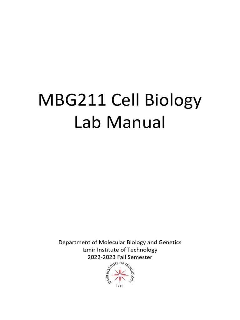 MBG211 Cell Biology Lab Manual | PDF | Experiment | Cell (Biology)