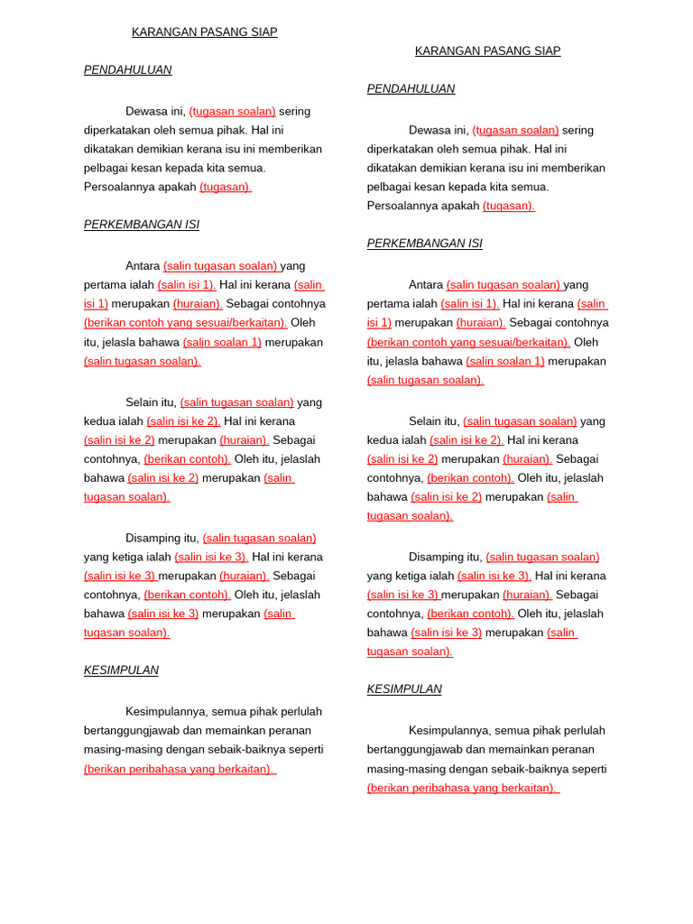 Karangan Pasang Siap | PDF