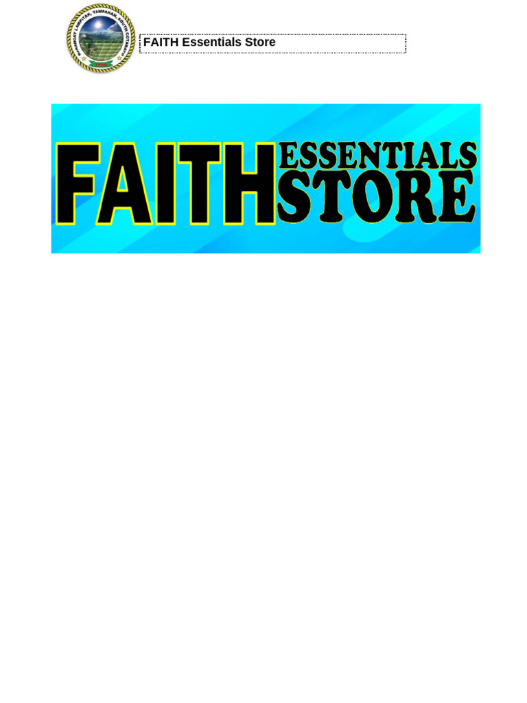 FAITH Essentials Store | PDF | Marketing | Expense