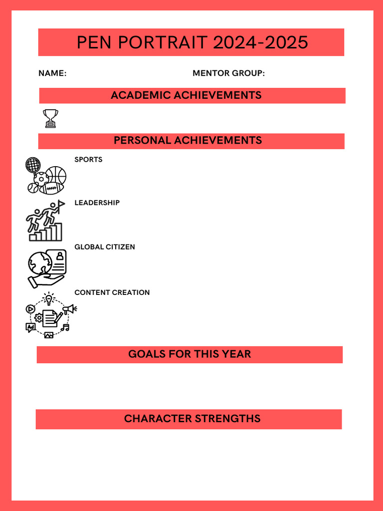 Student Pen Portrait 2024-2025 | PDF | Education Theory
