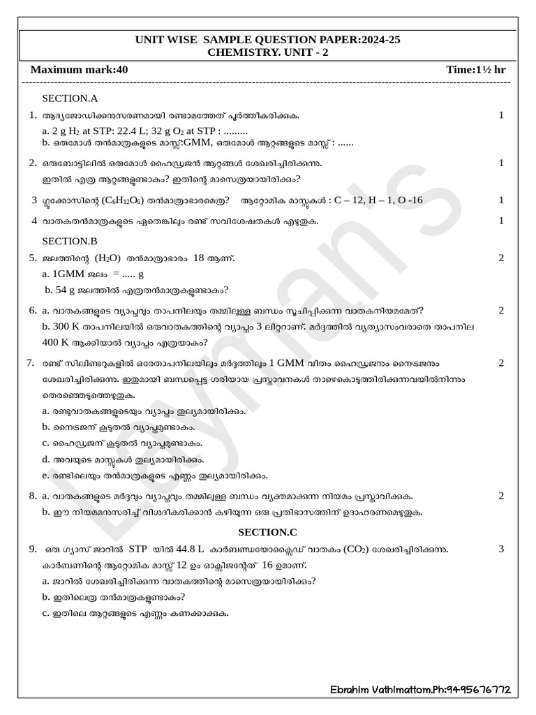 Chem Unit 2 (MM) | PDF