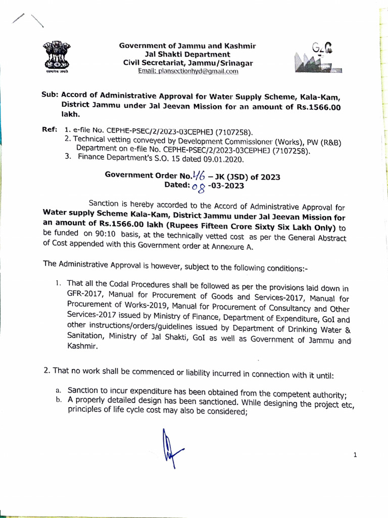 Government Order No 46 of 2023 | PDF | Government | Government Of India