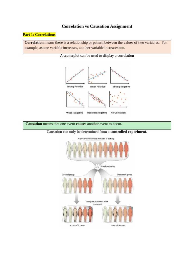 Correlation Vs Causation Assignment | PDF | Causality | Cohort Study