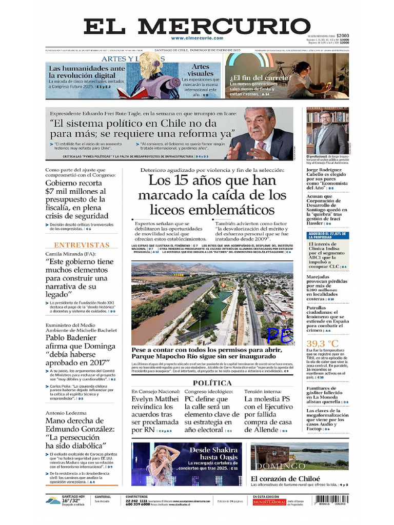 El Mercurio 20250112 (A-B-C-D-E-Dep-Clasif-Dom) | PDF