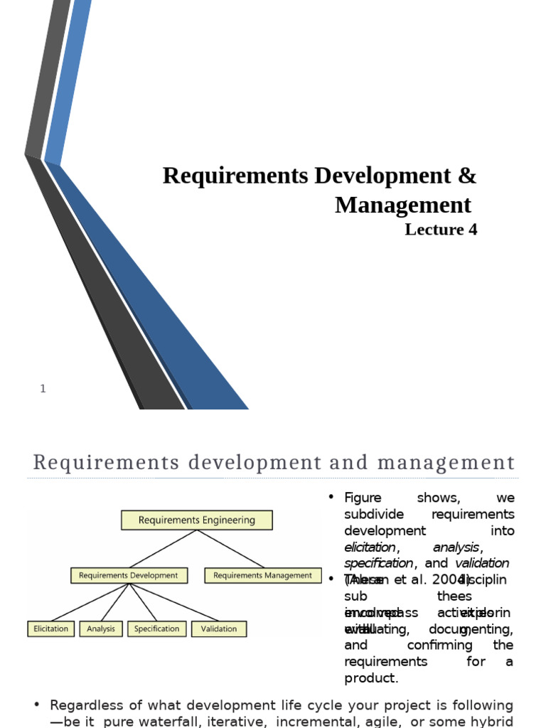 Lecture 4 (Requirements Development & Management) | PDF | Specification (Technical Standard ...
