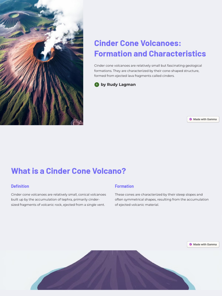 Cinder Cone Volcanoes Formation and Characteristics | PDF | Volcano ...