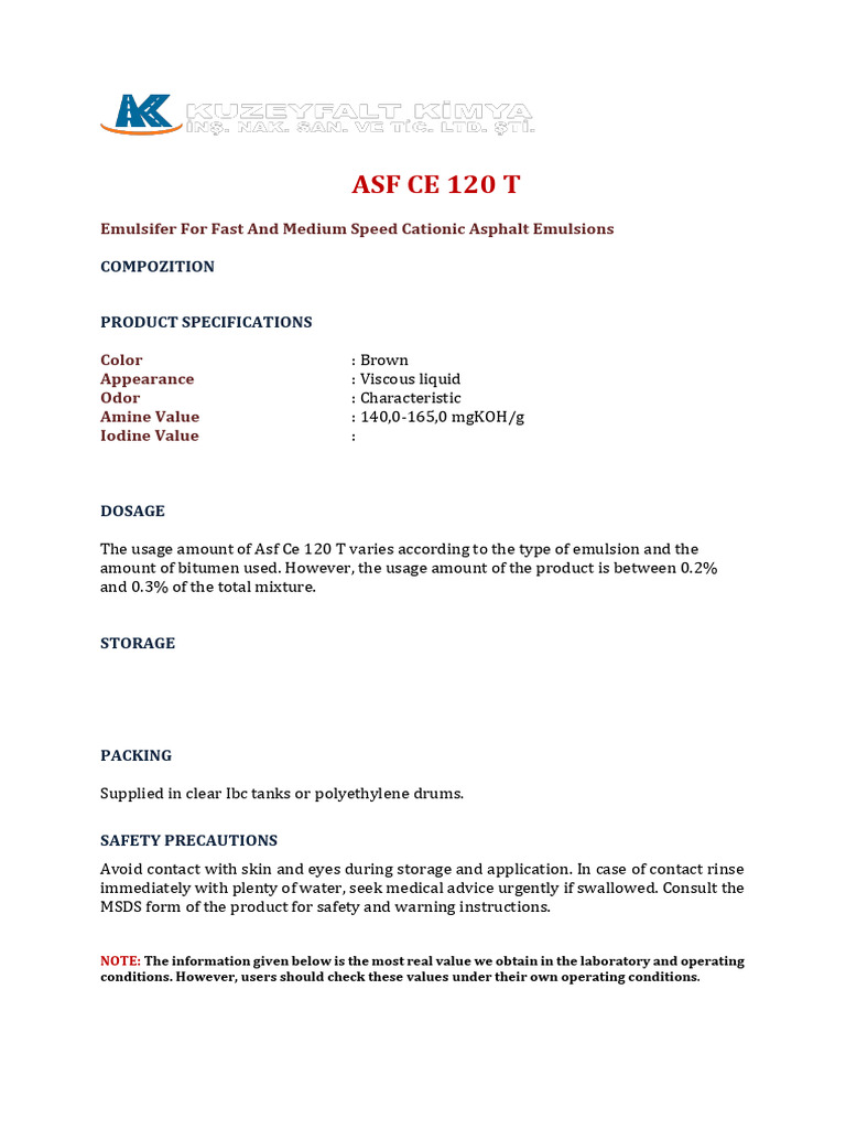 Asf Ce 120 T Tds Eng. | PDF