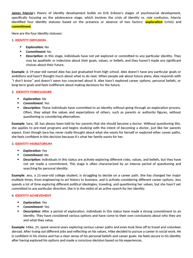 James Marcia Pdf Identity Social Science Liberal Arts Education