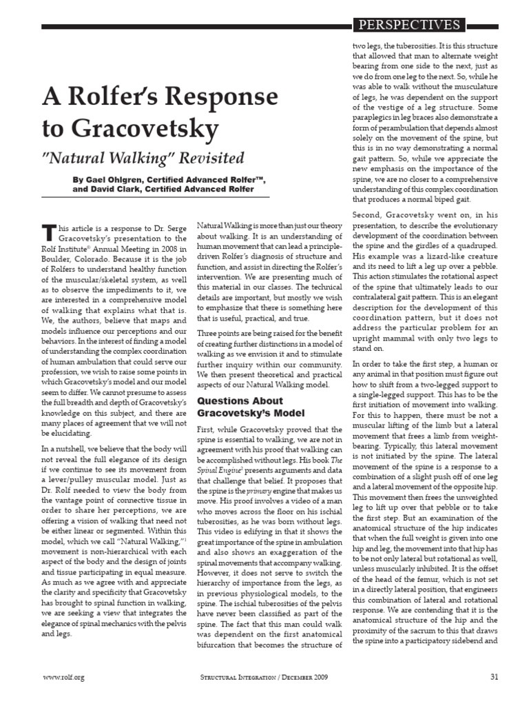 A Rolfer's Response To Gra | PDF | Pelvis | Vertebral Column