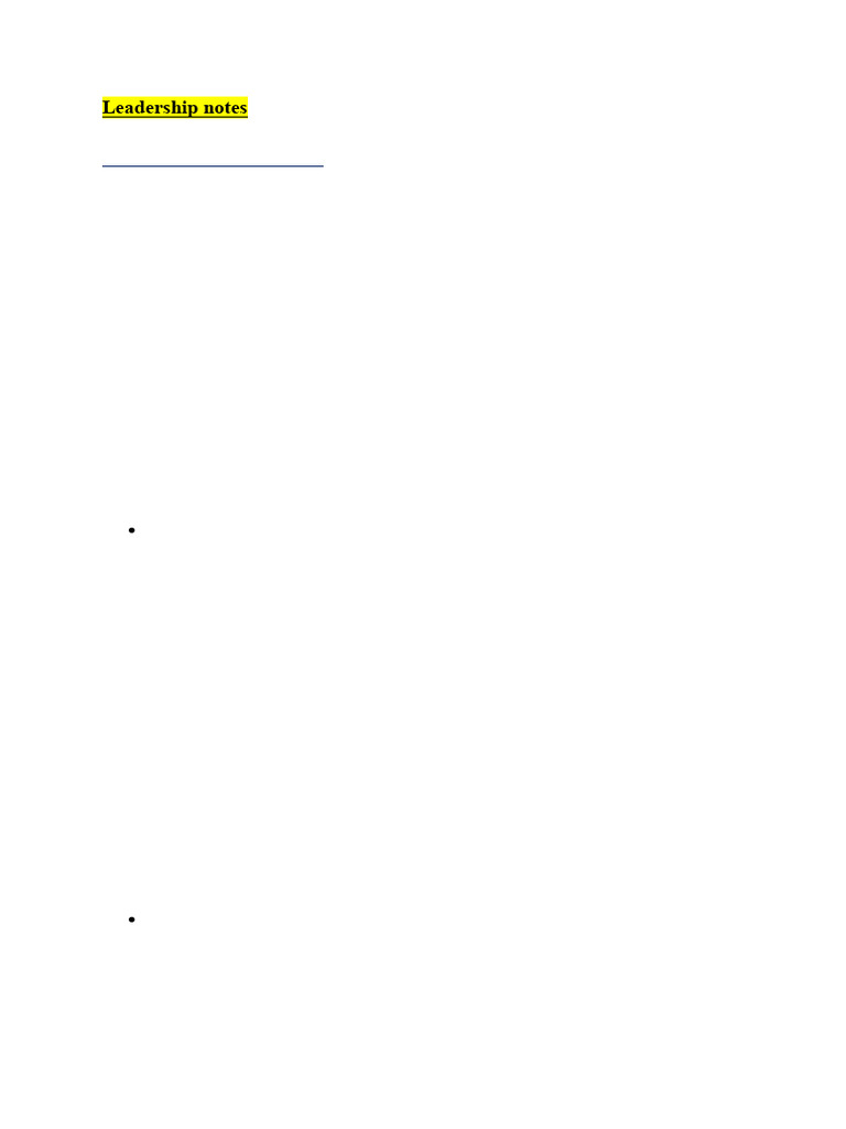 Leadership Notes | PDF | Leadership | Motivational