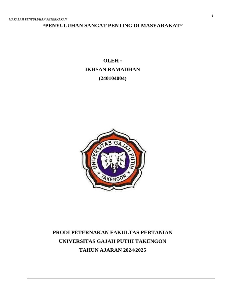 MAKALAH Penyuluhan Peternakan IKHSAN RAMADHAN | PDF