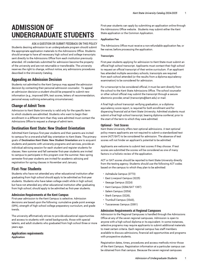 Admission Undergraduate Students | PDF | University And College ...