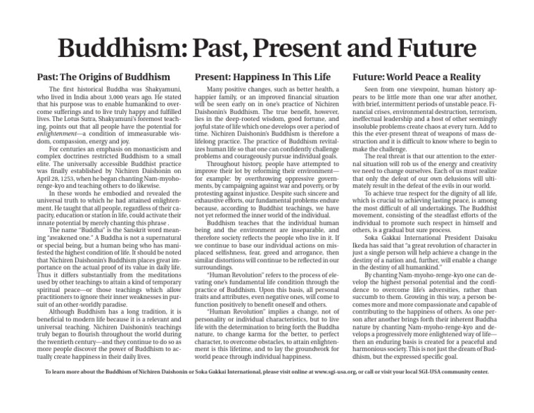 Nichiren Buddhism: Past, Present, Future | PDF | Nichiren ...